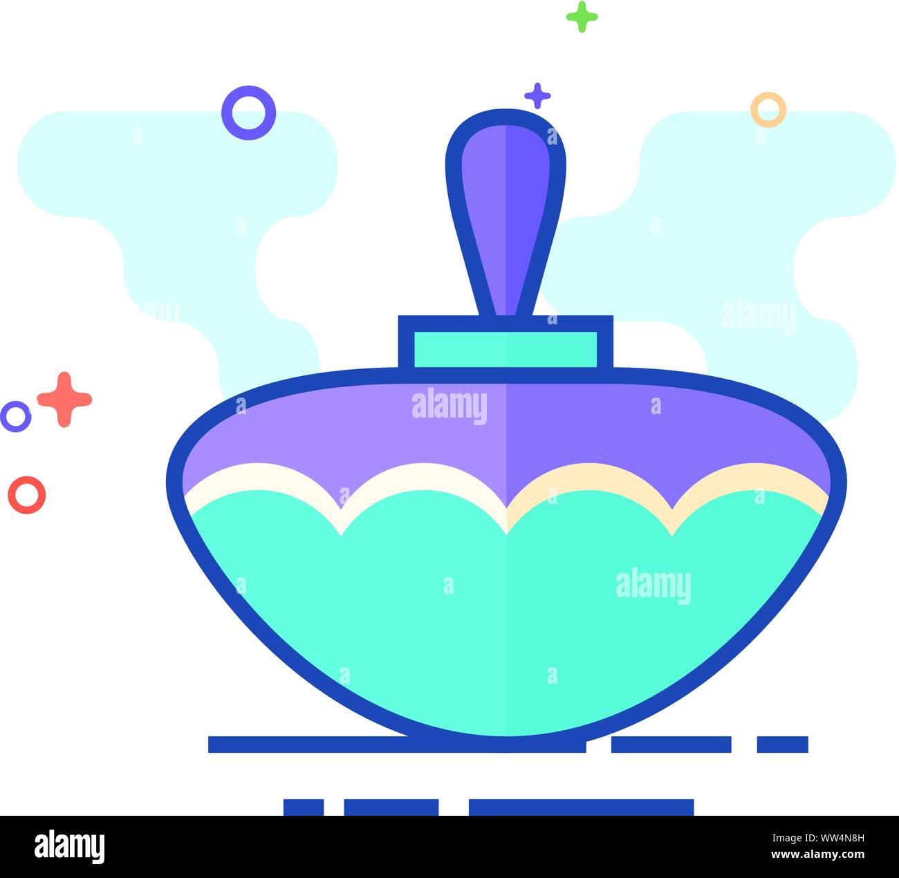 Top toy icon in outlined flat color style. Vector illustration Stock ...