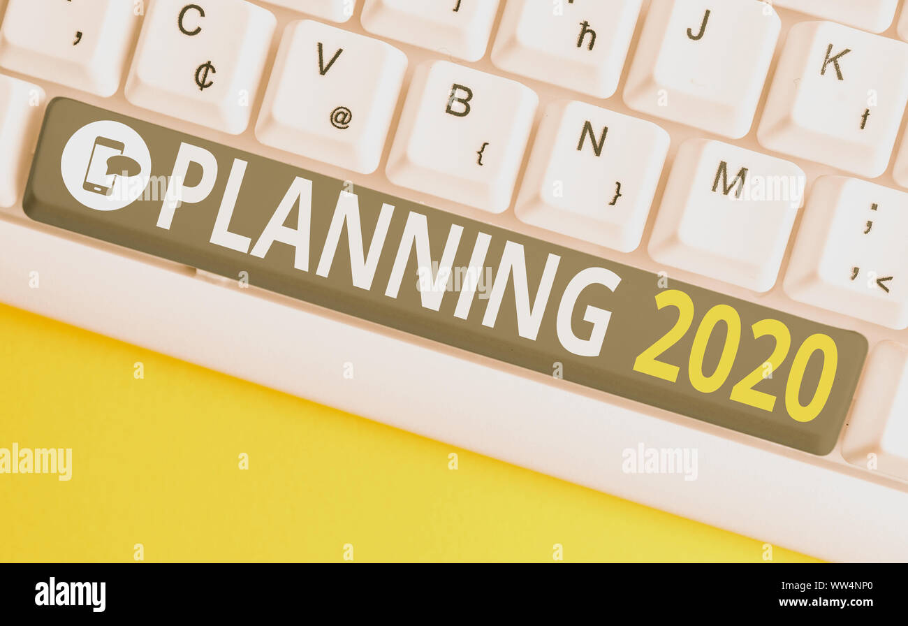 Conceptual hand writing showing Planning 2020. Concept meaning Begin ...