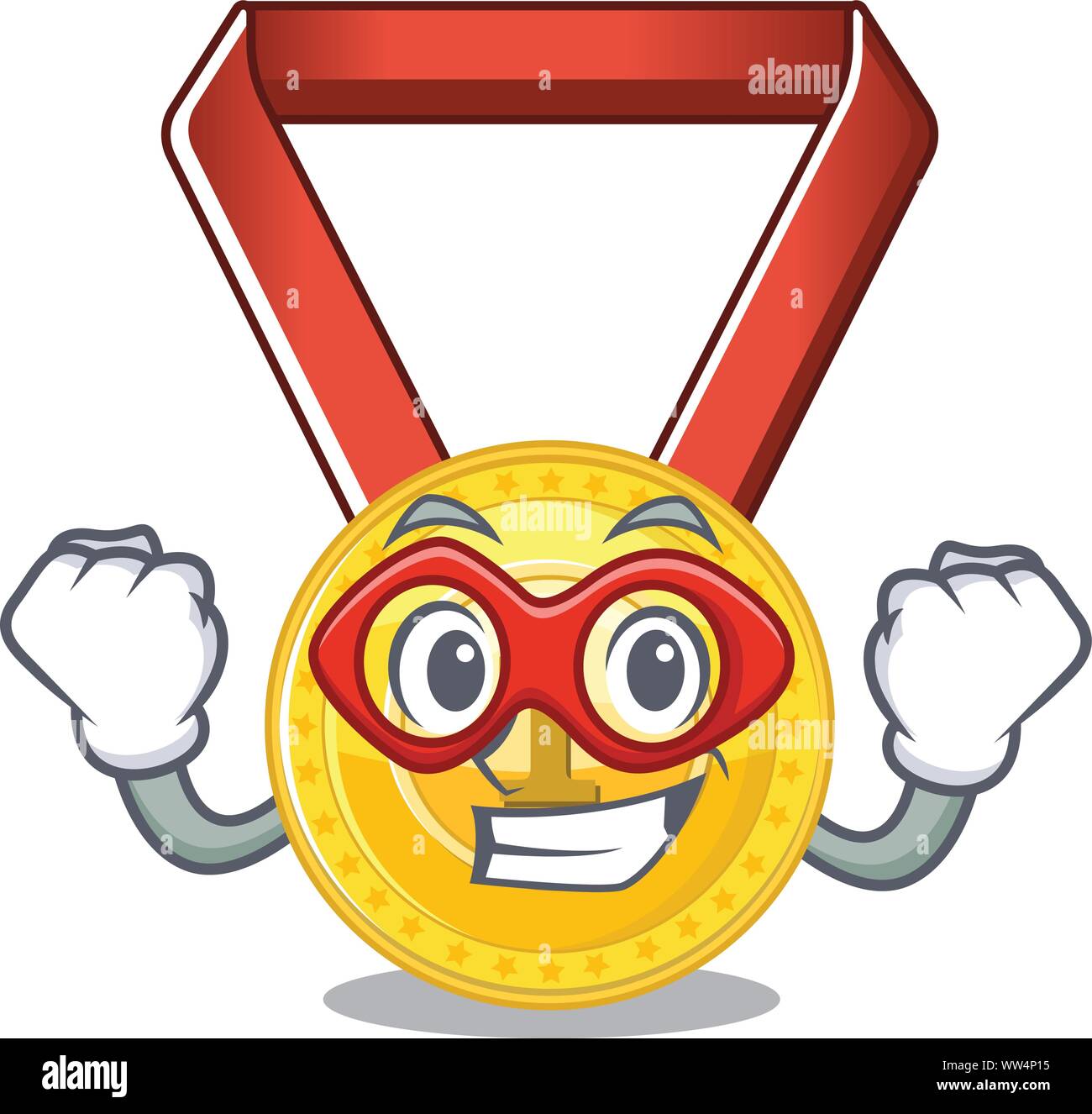 Super hero gold medal with the character shape Stock Vector Image & Art ...