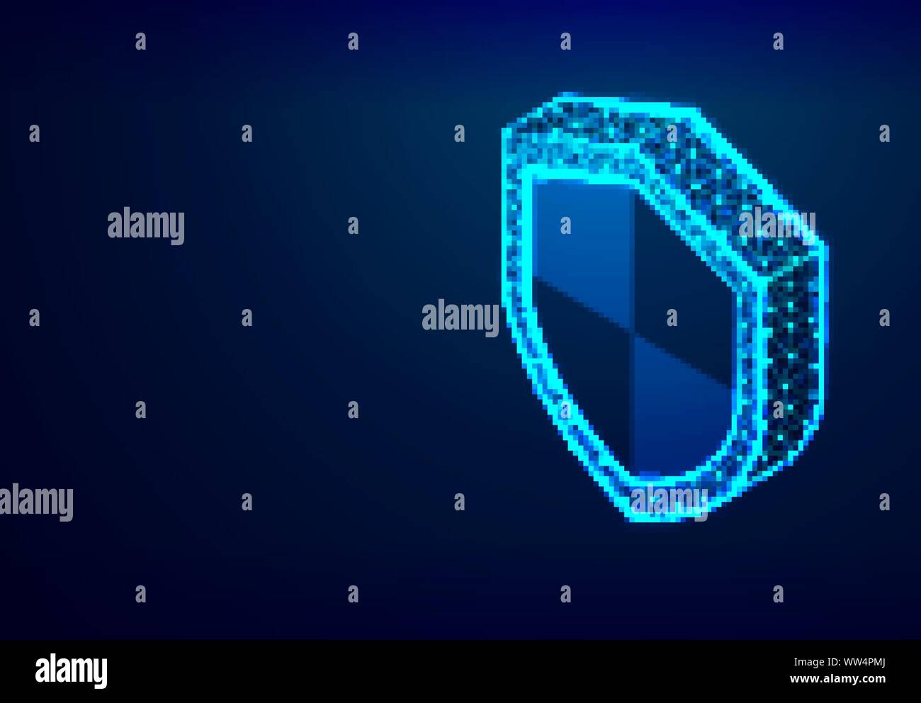 Isometric Shield. Security, safe, privacy Concept. Abstract low Poly ...