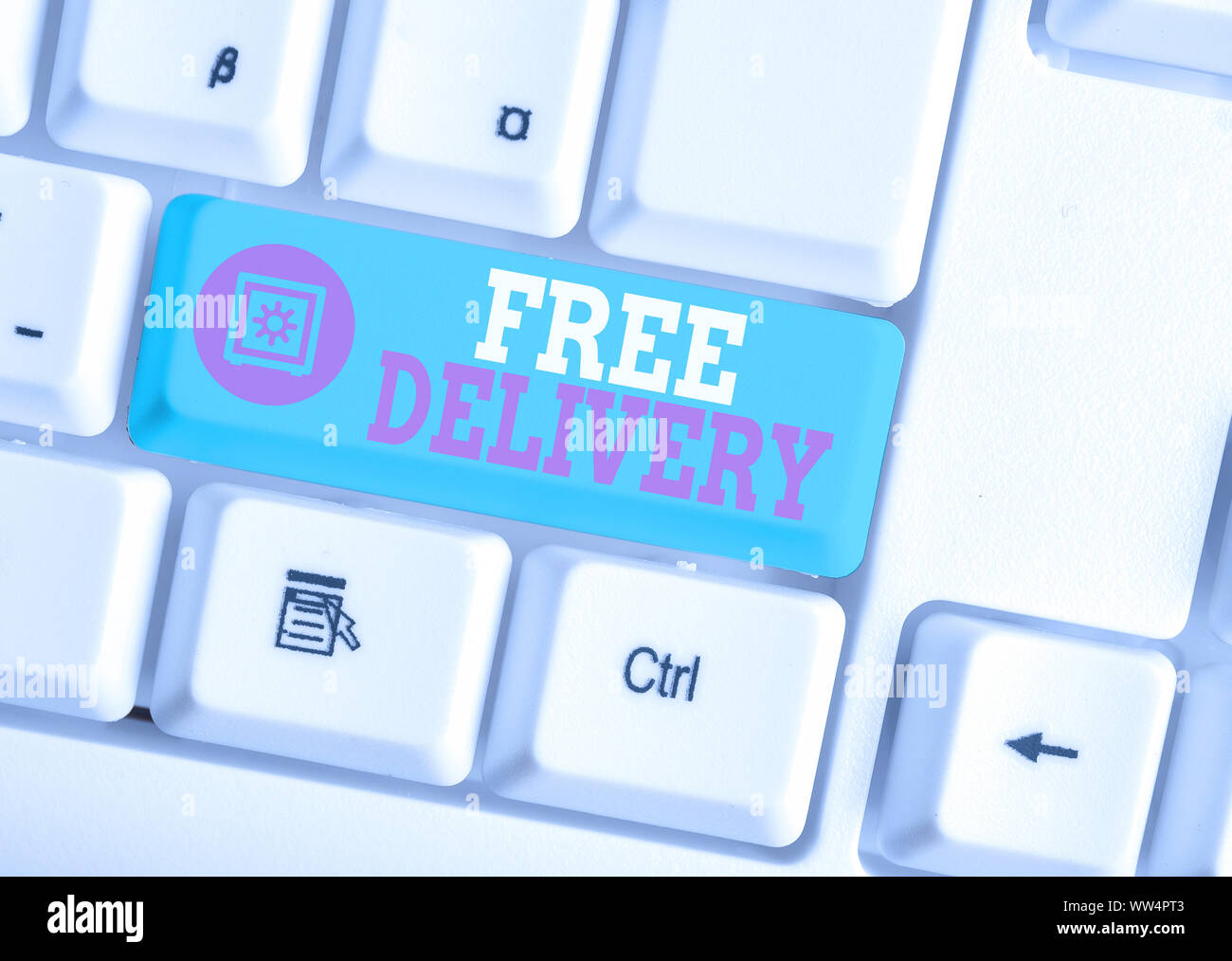 Writing note showing Free Delivery. Business concept for Shipping ...