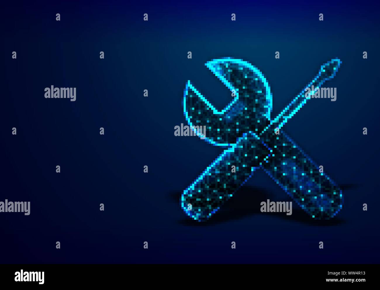 Tuning Tools and configuration symbols, Abstract Low poly wireframe ...