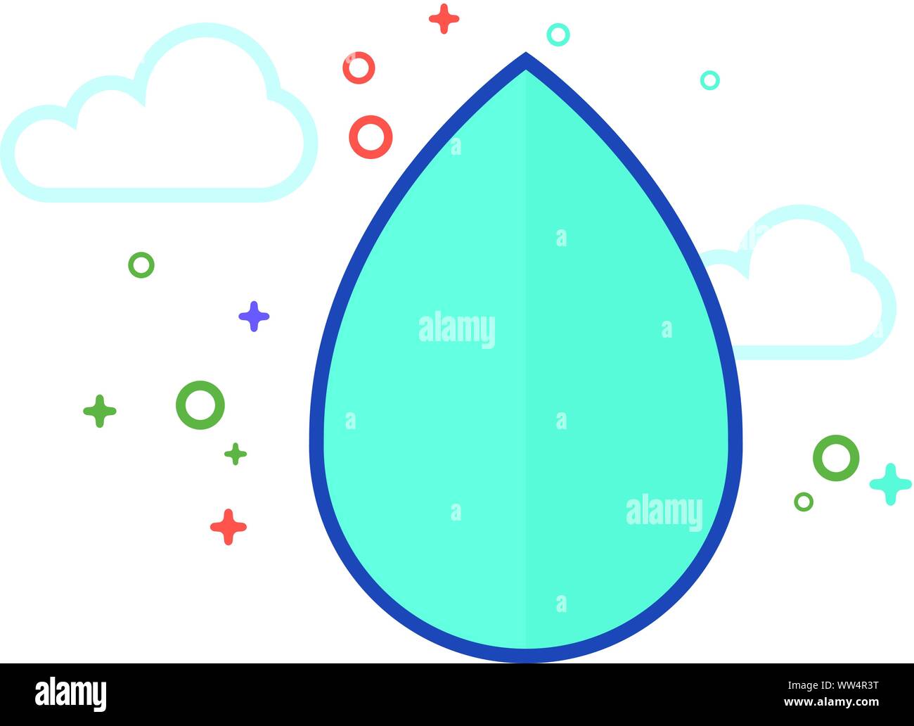 Water drop icon in outlined flat color style. Vector illustration Stock ...