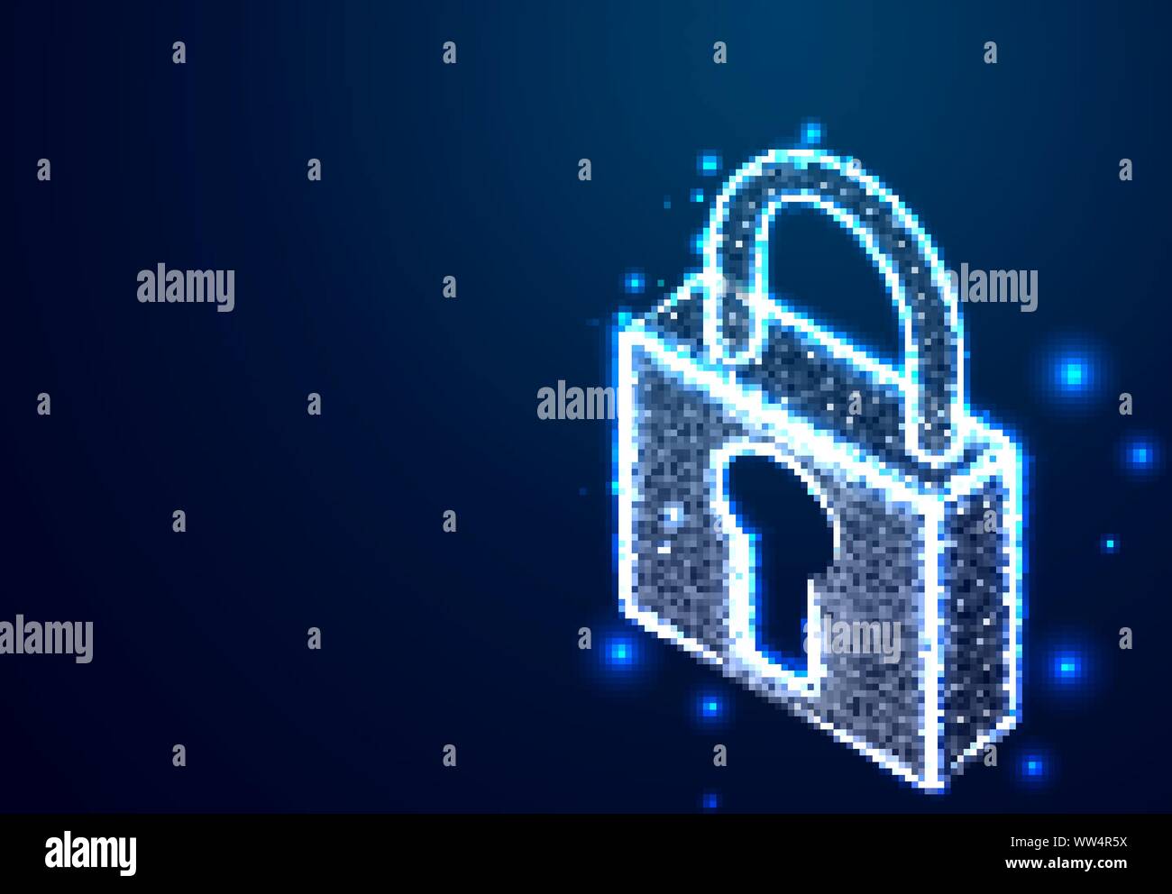 padlock, lock security concept. Abstract Wireframe Low Poly Designs ...