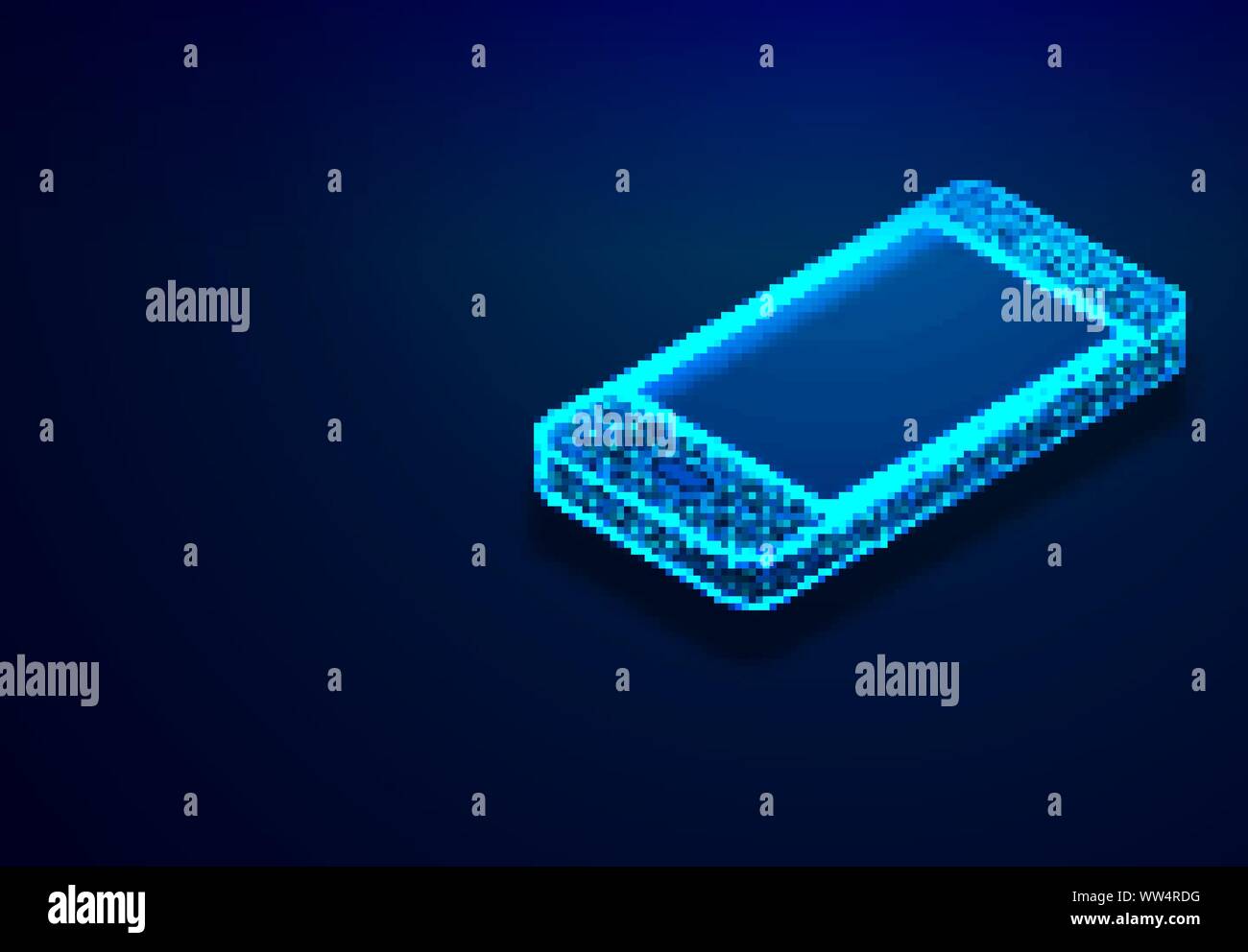Isometric Smartphone. Phone with geometric structure, Communication ...
