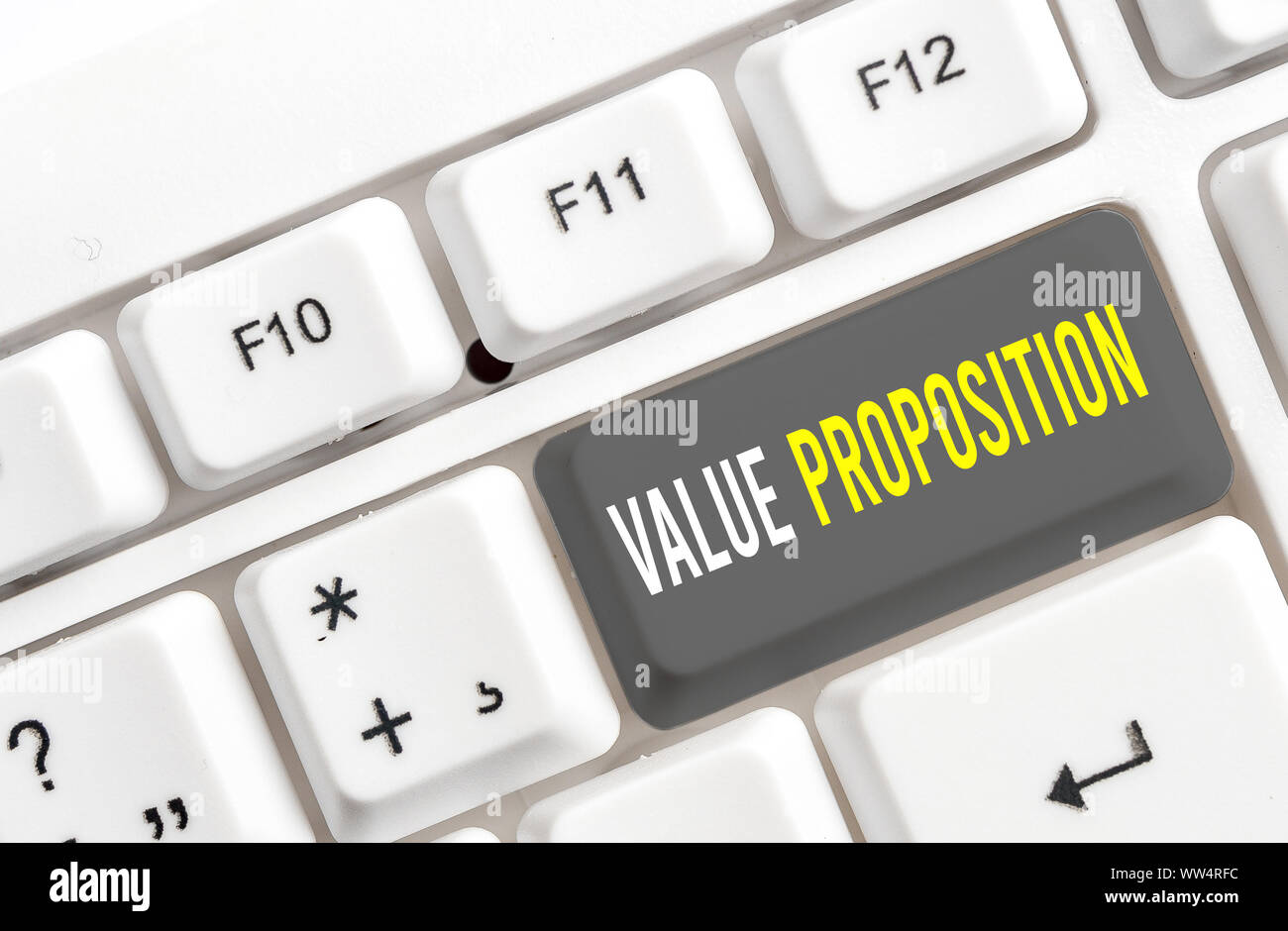 Writing note showing Value Proposition. Business concept for feature ...