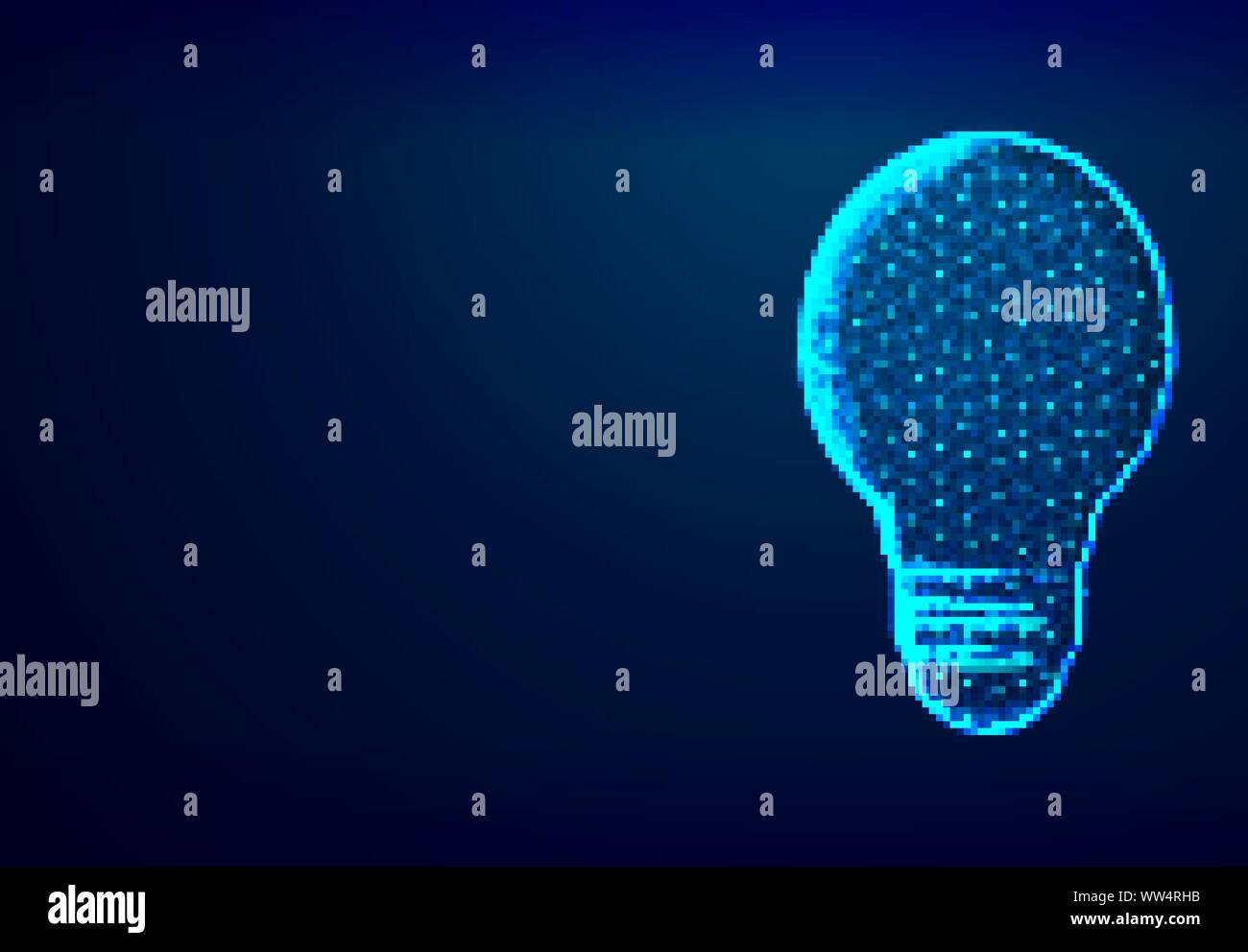 Low polygon light bulb wireframe mesh . Creative Idea Concept. Vector ...