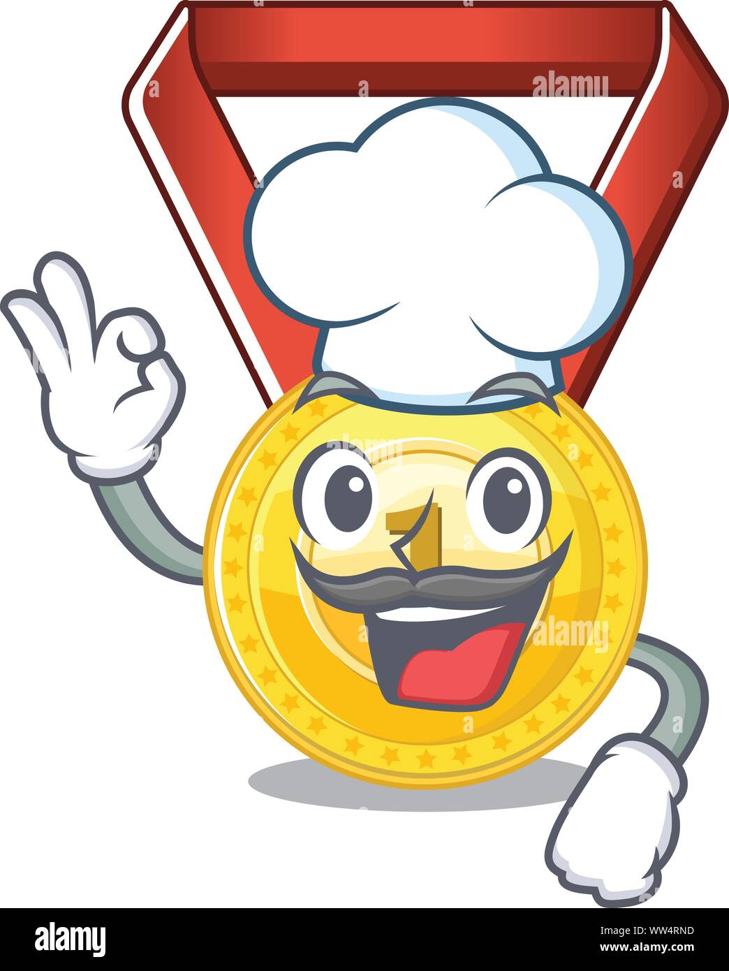 Chef gold medal with the character shape Stock Vector Image & Art - Alamy