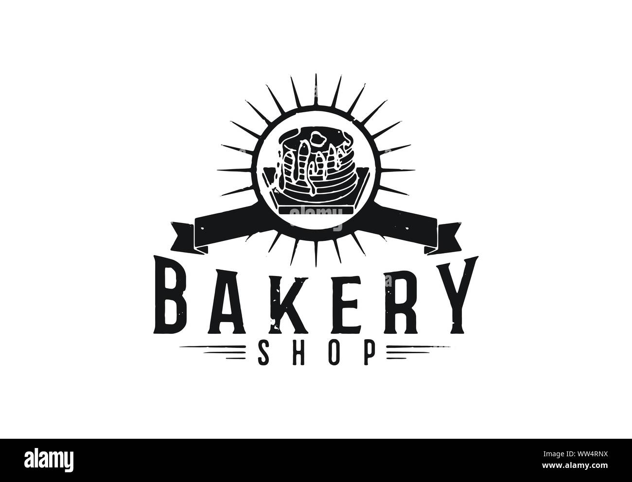 Cupcake/ Wheat/ Grain/ Agriculture, Rustic Vintage Retro Bakery logo ...