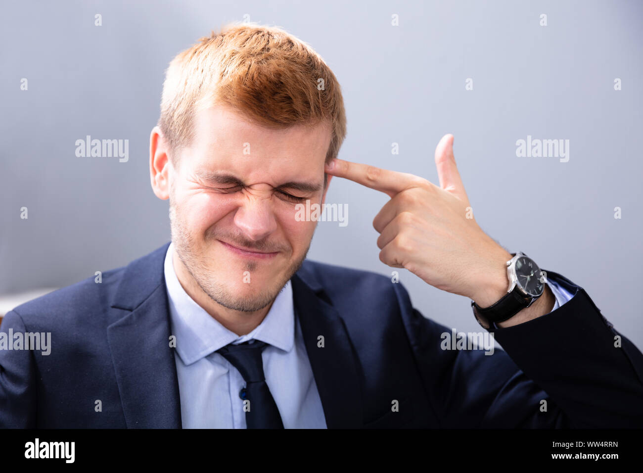 Man pointing finger gun gesture hi-res stock photography and images - Alamy