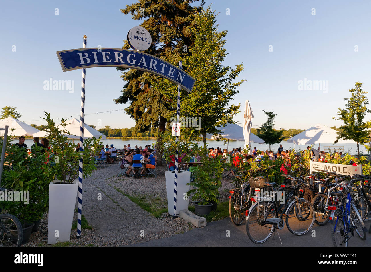 Mole beer garden at the winter harbour hi-res stock photography and ...