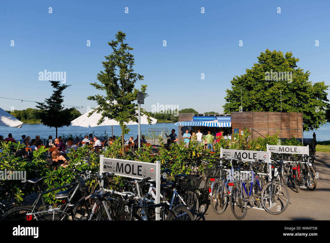 Mole beer garden at the winter harbour hi-res stock photography and ...