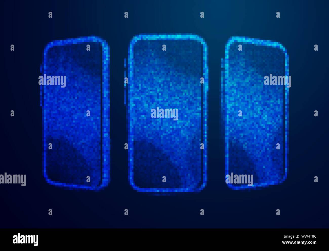 smartphone From connection dot. Cellphone frame with blank display ...