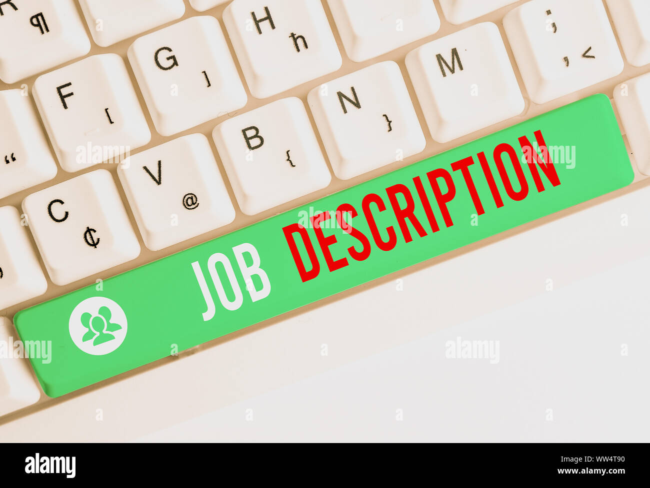 Writing note showing Job Description. Business concept for a formal ...