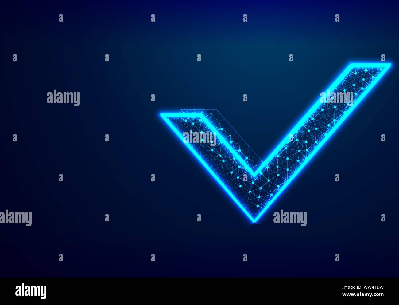 Check mark icon form lines and triangles, Polygonal Vector business ...