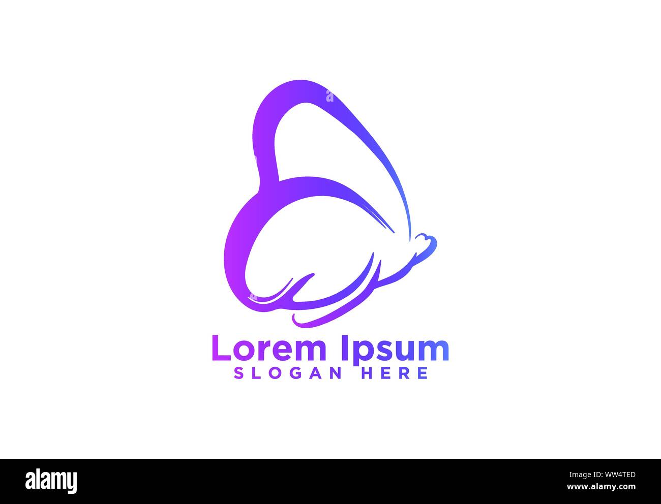 Butterfly logo template design. Minimalist Butterfly logo with modern ...