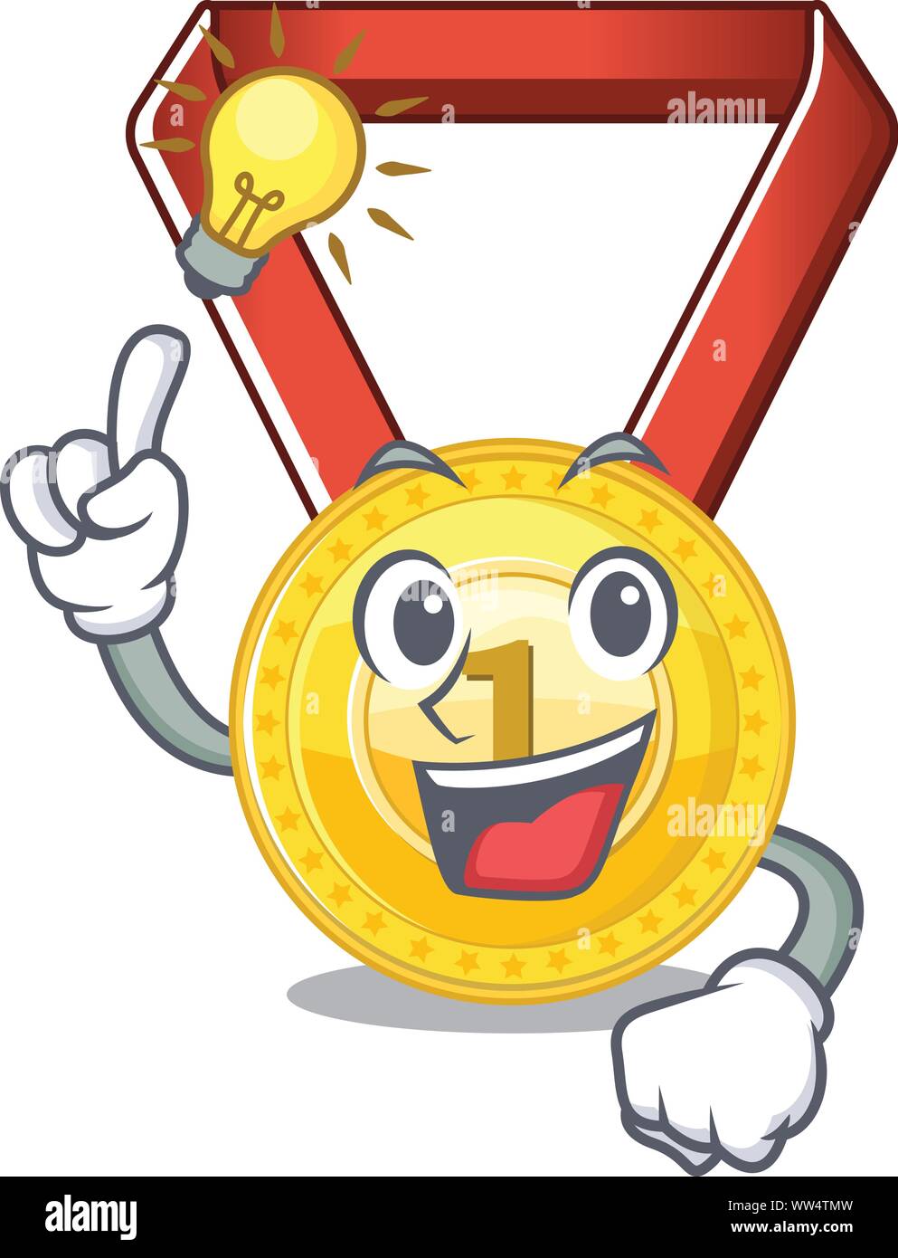 Have an idea gold medal hung on cartoon wall Stock Vector Image & Art ...