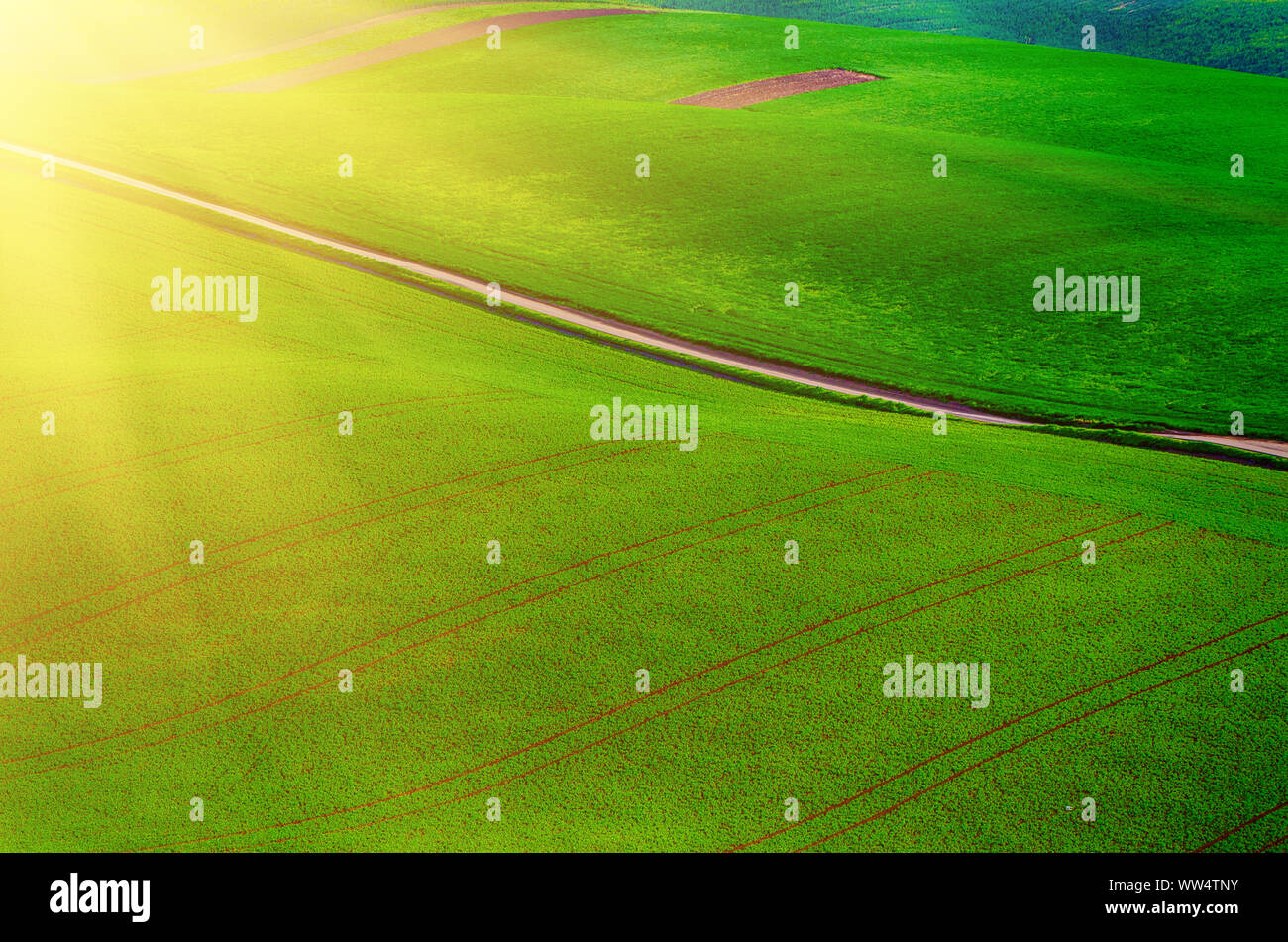 Rural landscape with road Stock Photo - Alamy