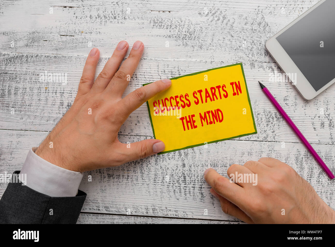 Handwriting text writing Success Starts In The Mind. Conceptual photo ...