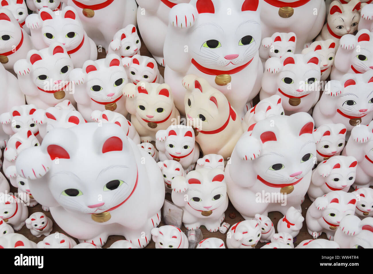 Gotoku ji Temple, Tokyo, Japan. Maneki-Neko as a talismans have been ...