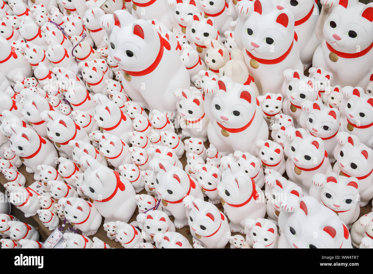 Gotoku ji Temple, Tokyo, Japan. Maneki-Neko as a talismans have been ...