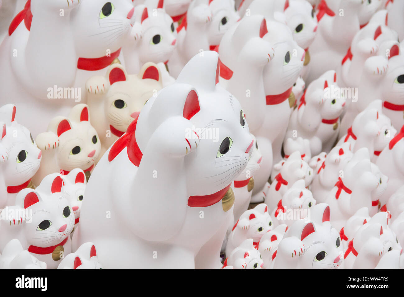 Gotoku ji Temple, Tokyo, Japan. Maneki-Neko as a talismans have been ...