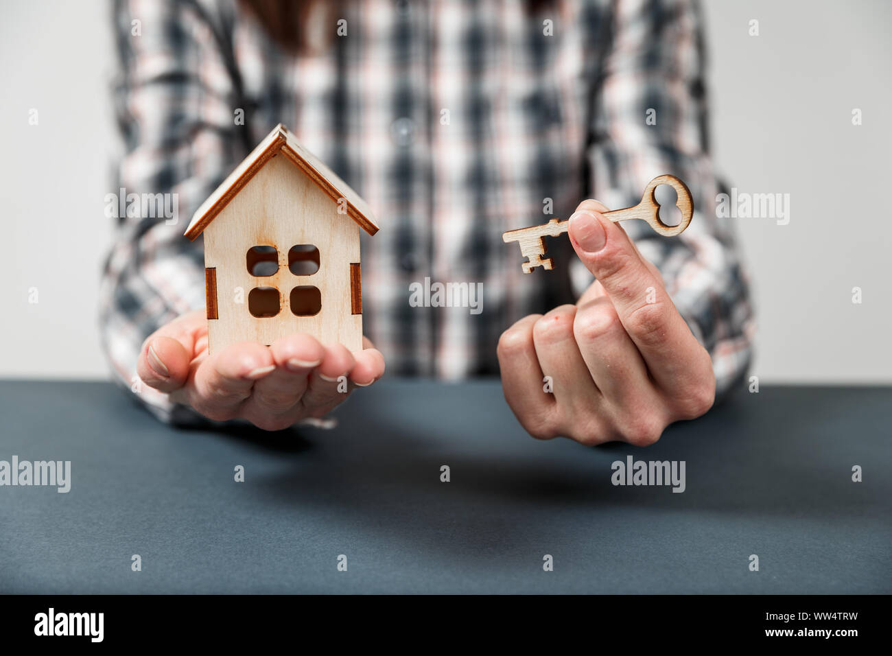 Symbol of the house with key Stock Photo - Alamy