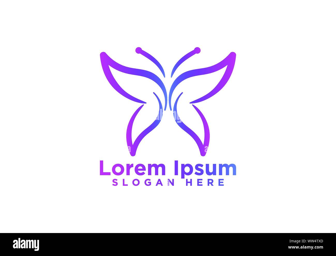 Butterfly logo template design. Minimalist Butterfly logo with modern ...