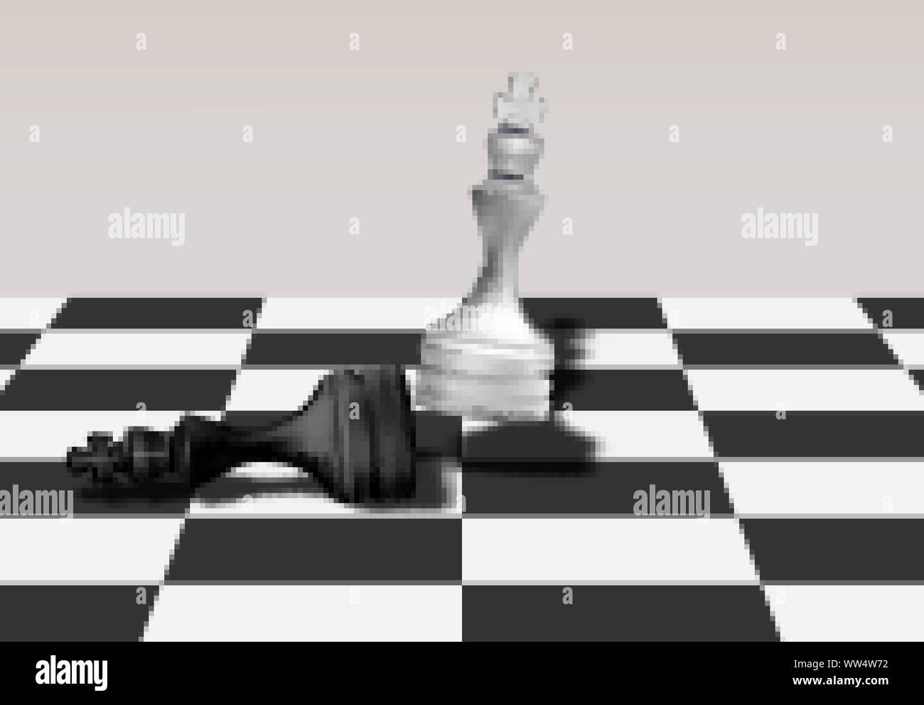 White Chess King / Queen Break Down Black Chess King / Queen, Business ...
