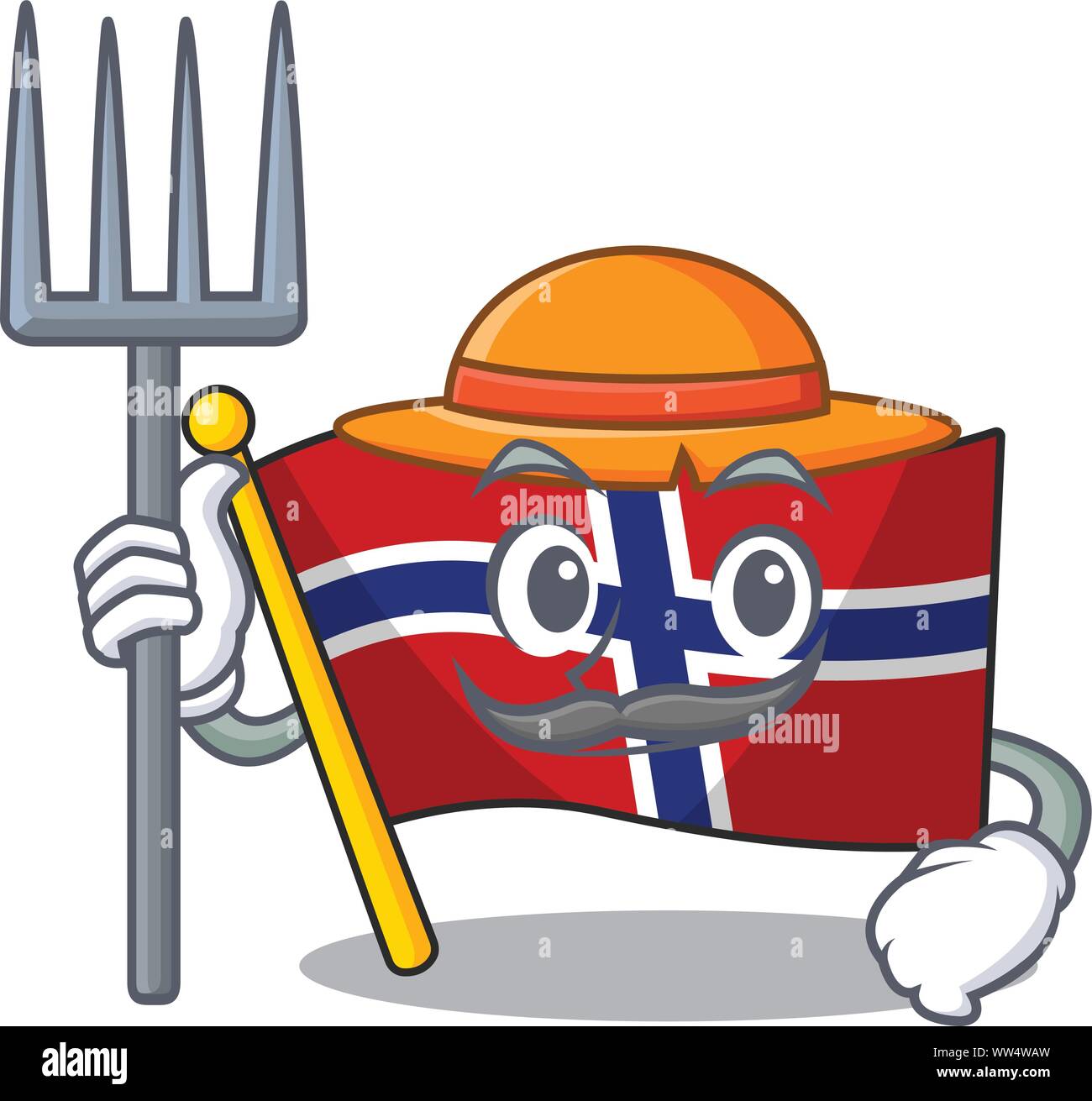 Farmer flag norway character shaped on cartoon Stock Vector Image & Art ...