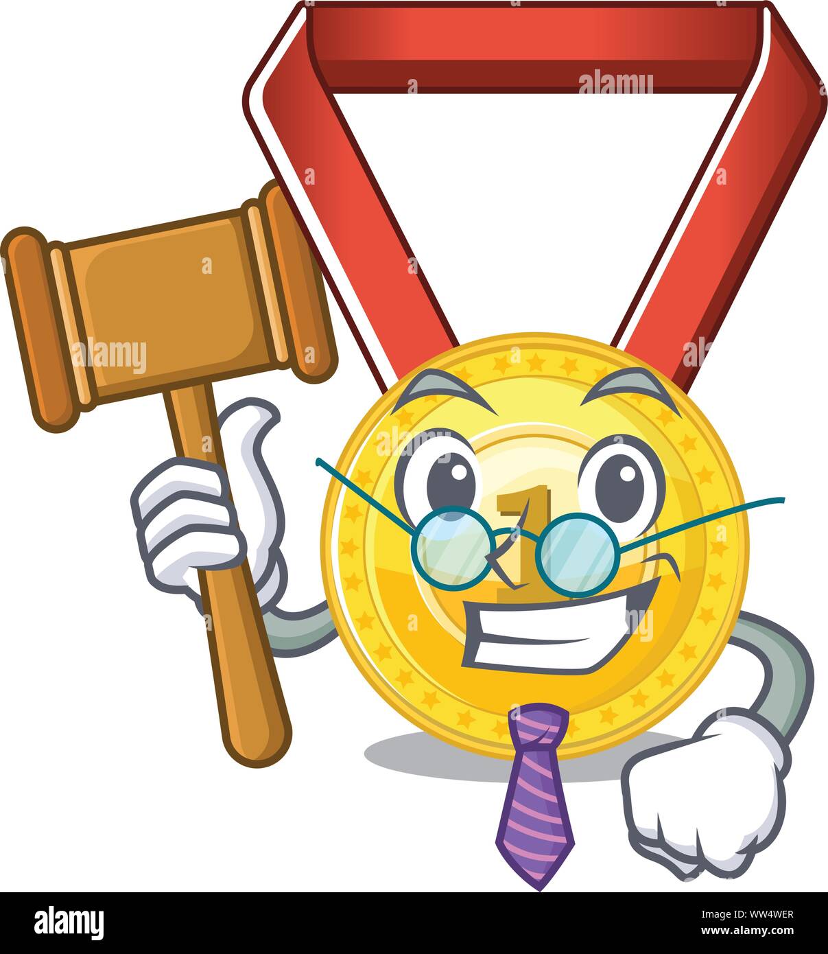 Judge gold medal hung on cartoon wall Stock Vector Image & Art - Alamy
