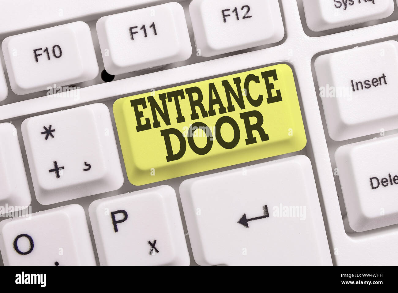 Conceptual hand writing showing Entrance Door. Concept meaning Way in ...
