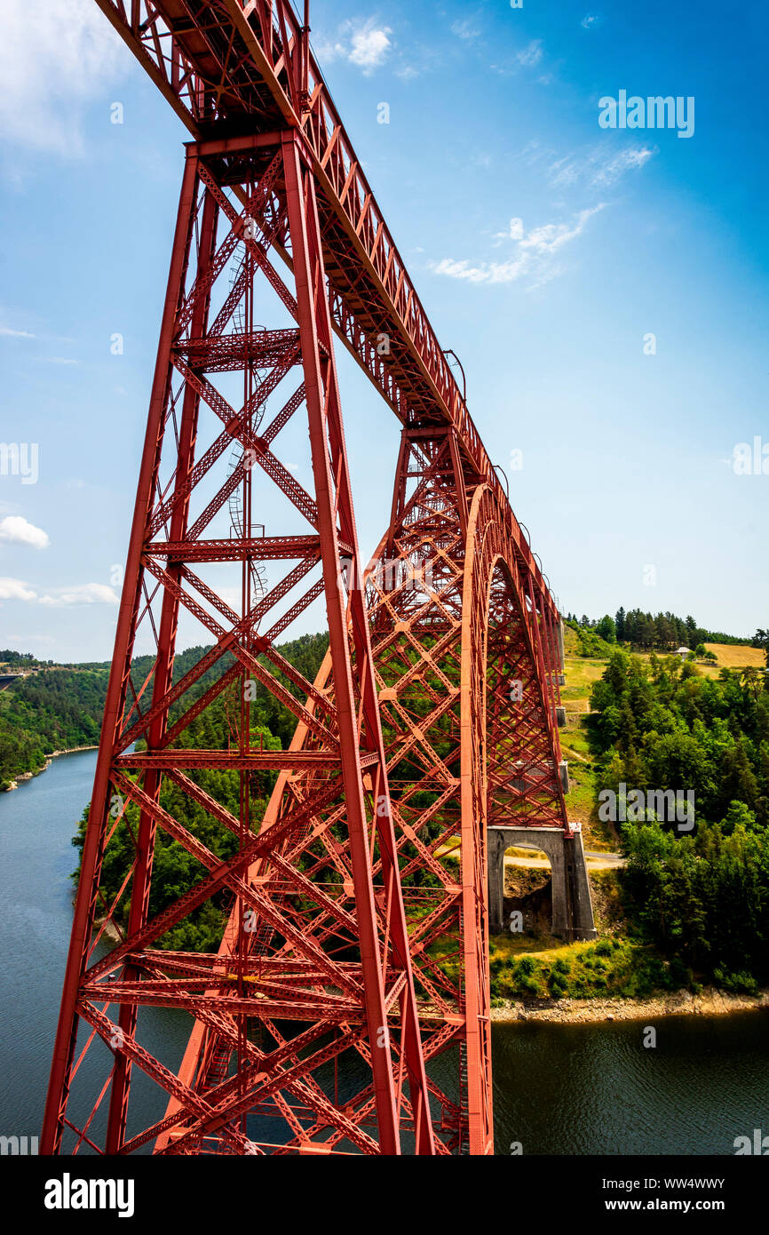 Garabit Viaduct, built by Gustave Eiffel on river Truyere, Cantal ...