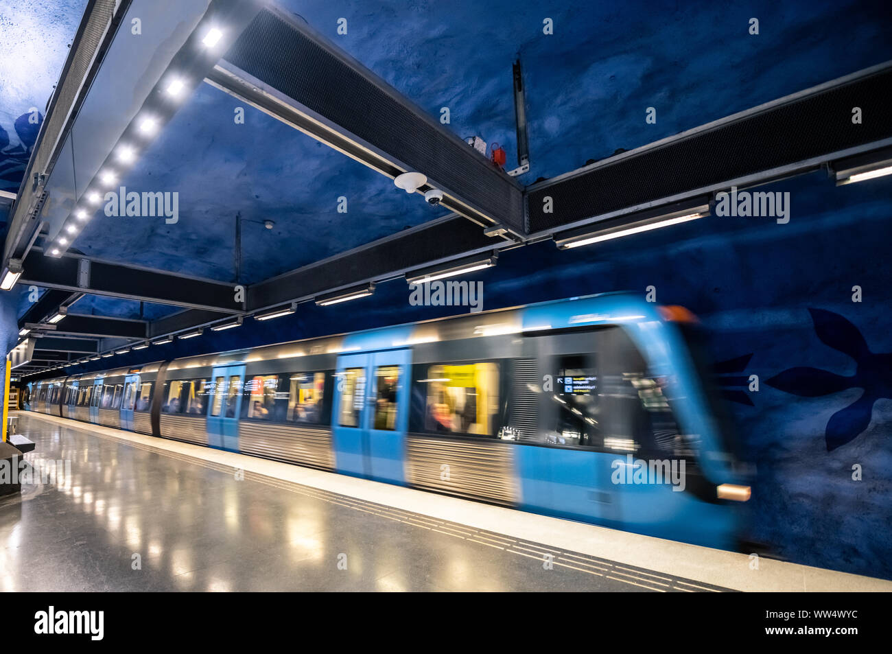 Beautiful Tunnelbana stations in Stockholm, Sweden Stock Photo - Alamy