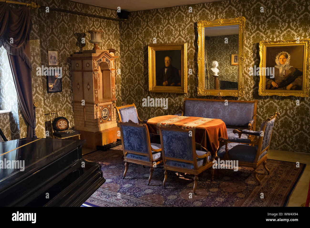Blue parlor of eduard liszt in the schottenhof in vienna hi-res stock ...