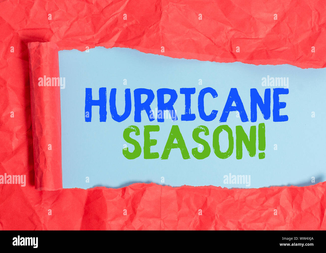 Writing note showing Hurricane Season. Business concept for time when ...