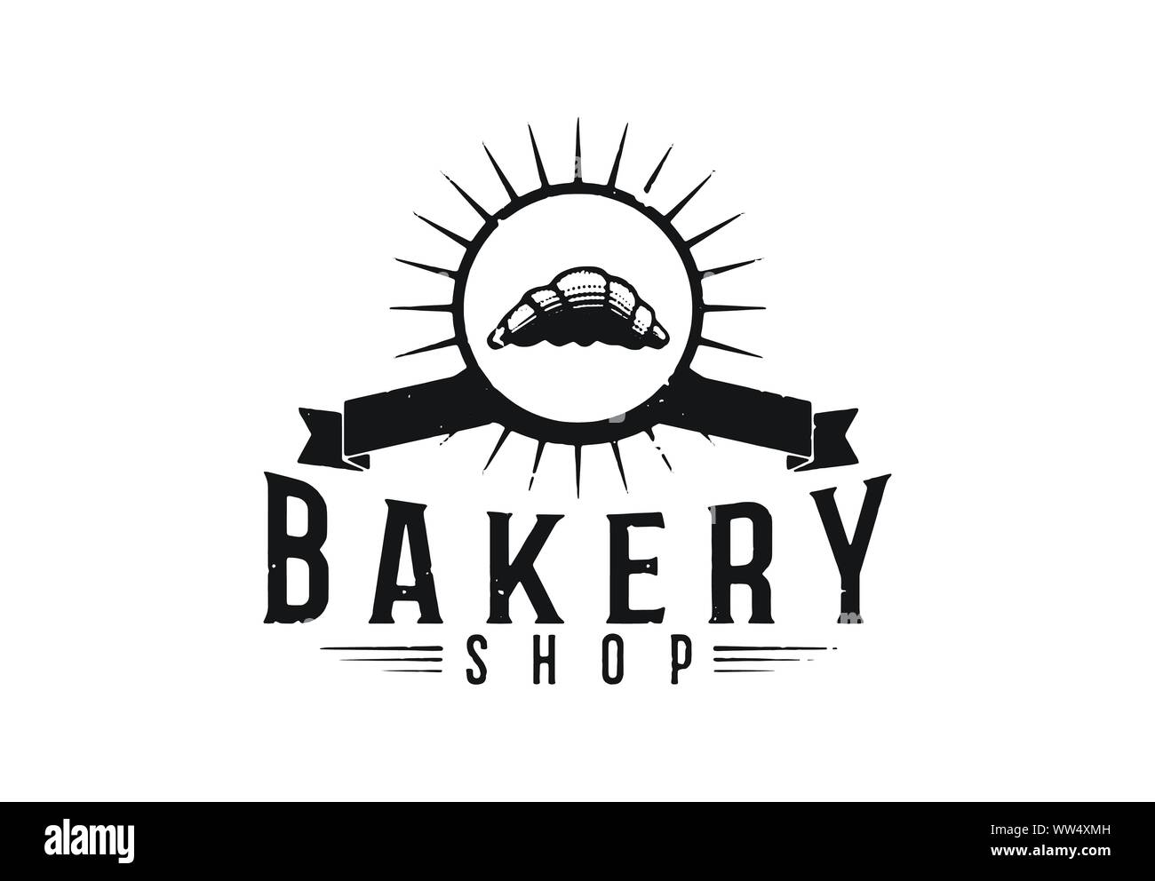 Vintage Retro Badge, Charcoal Hand Drawing, Classic Bakery Logo Design ...