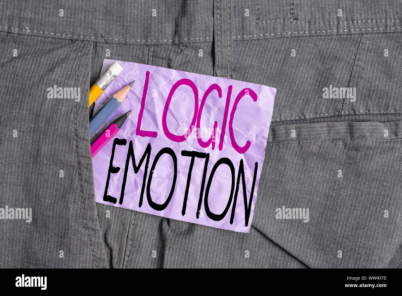 Conceptual hand writing showing Logic Emotion. Concept meaning ...