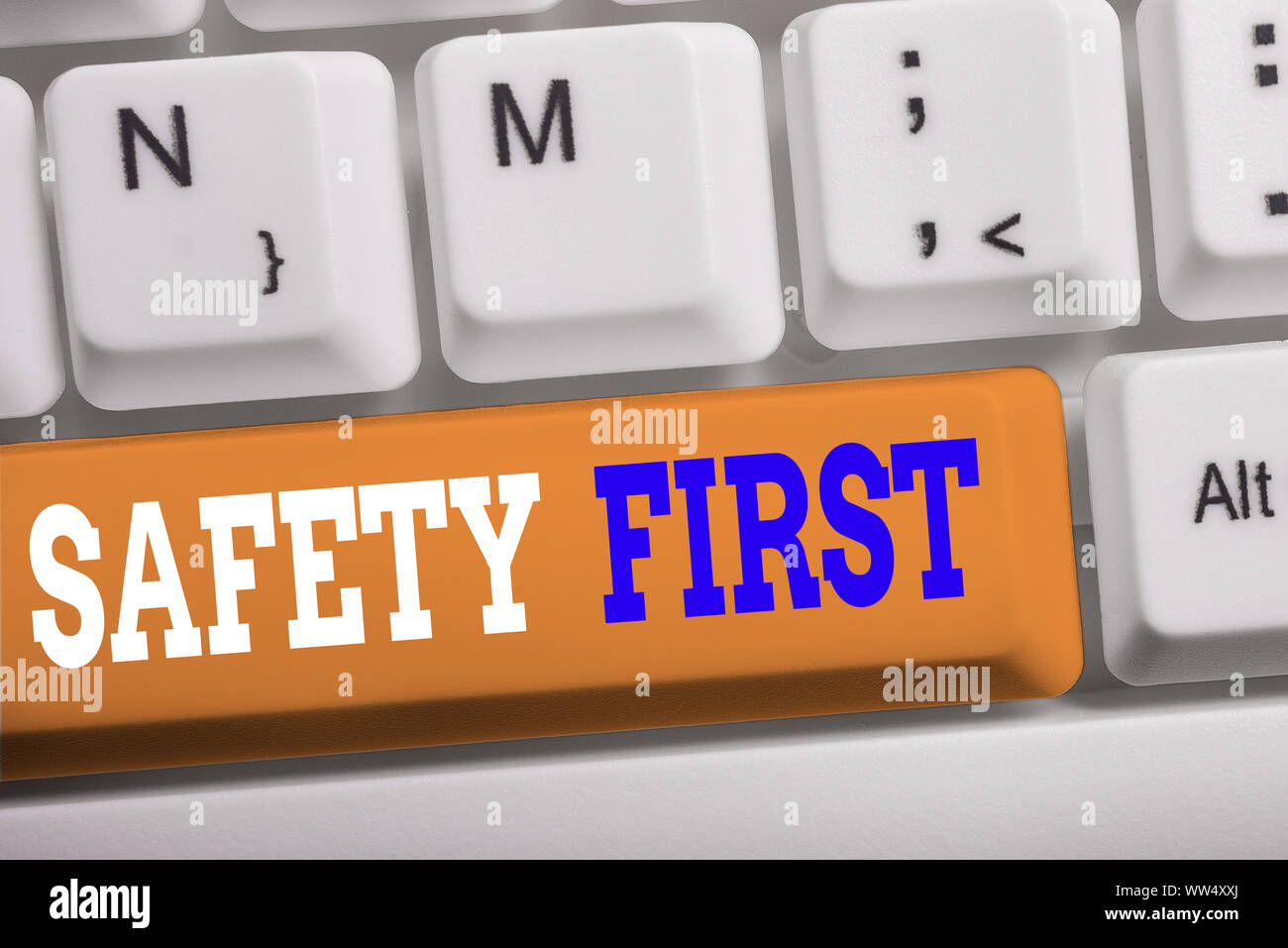 Word writing text Safety First. Business photo showcasing used to say ...