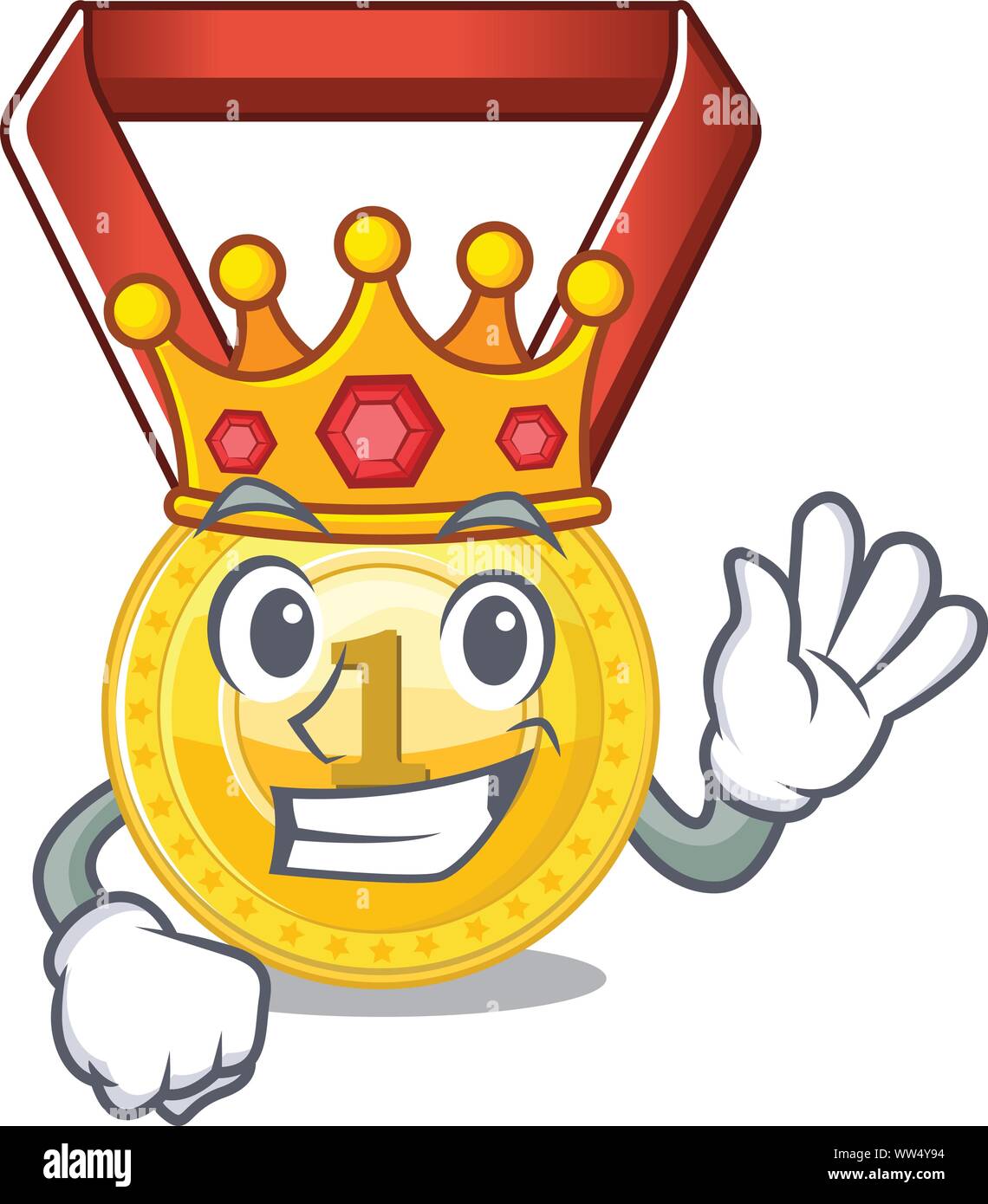 King gold medal hung on cartoon wall Stock Vector Image & Art - Alamy