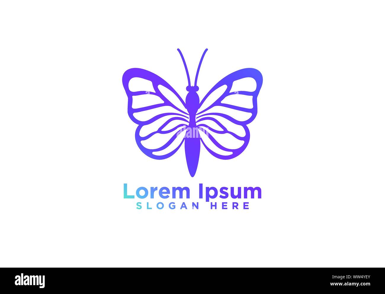 awesome colorful butterfly logo design vector illustration Stock Vector ...