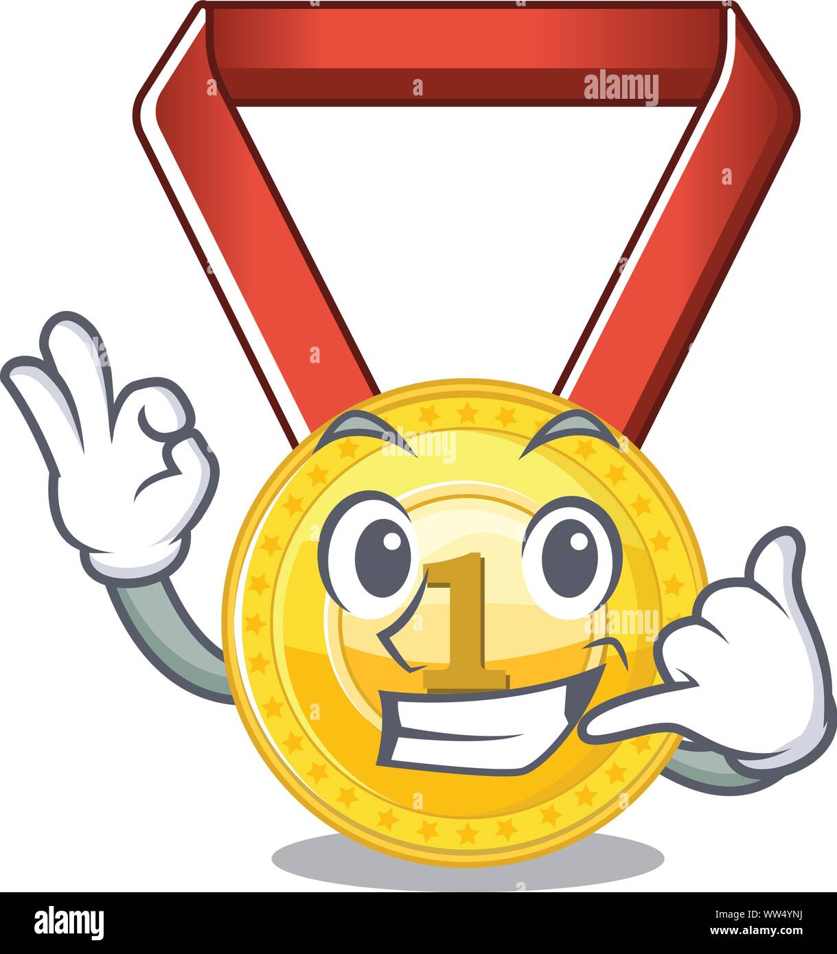 Call me gold medal hung on cartoon wall Stock Vector Image & Art - Alamy