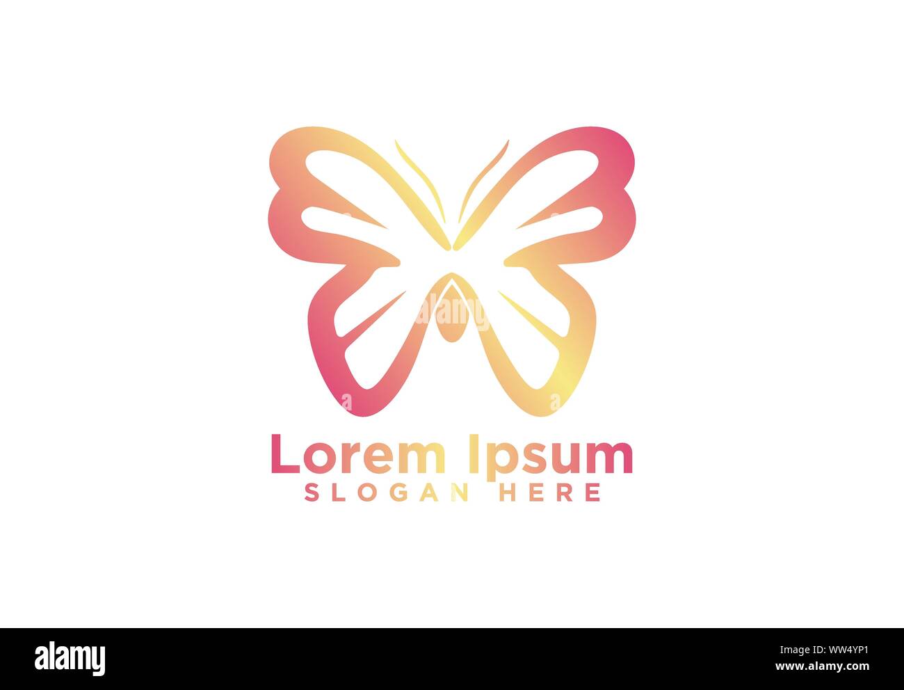 Butterfly logo template design. Minimalist Butterfly logo with modern ...