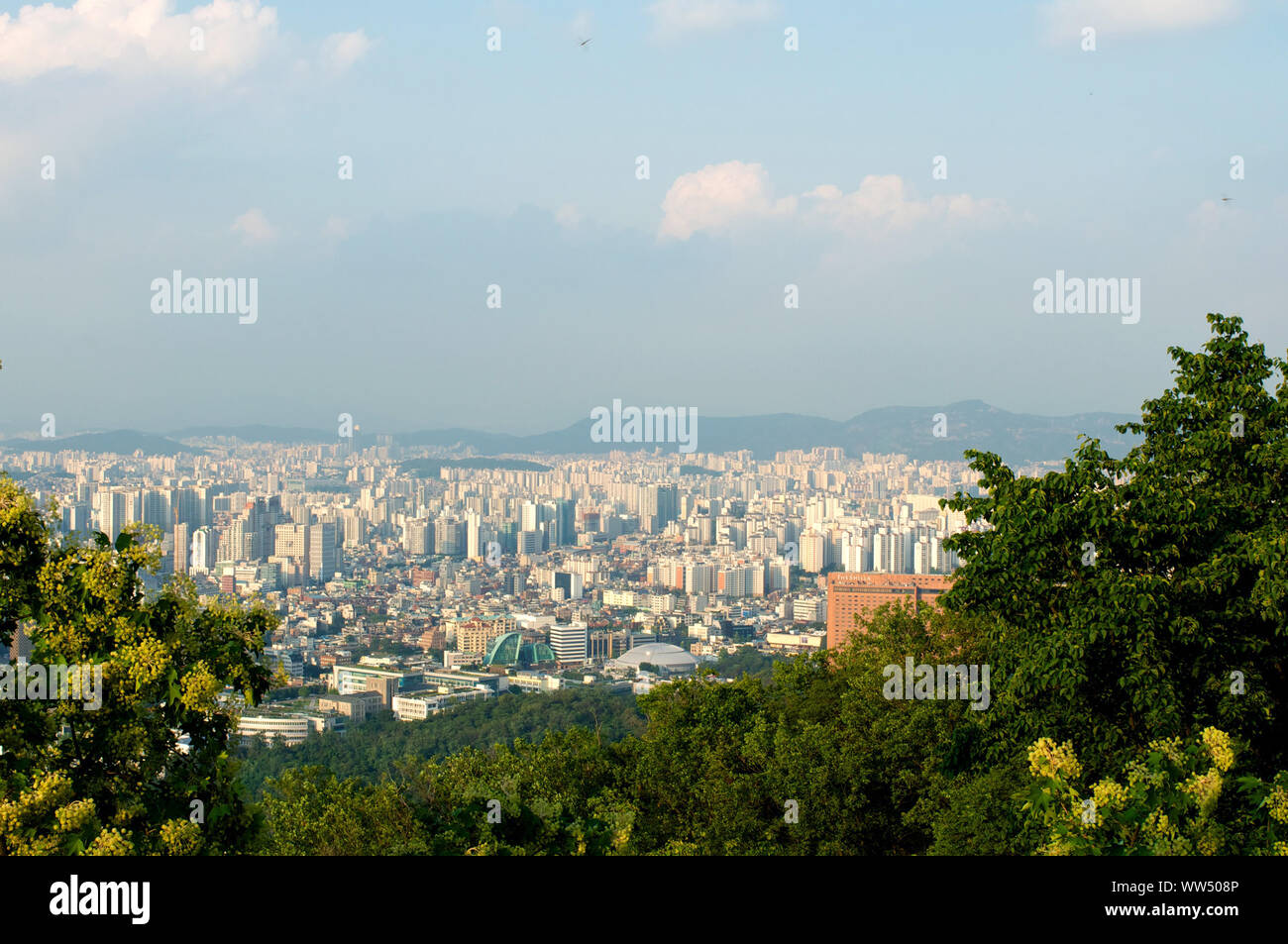 Seoul city street view from top in summer in Korea Stock Photo - Alamy