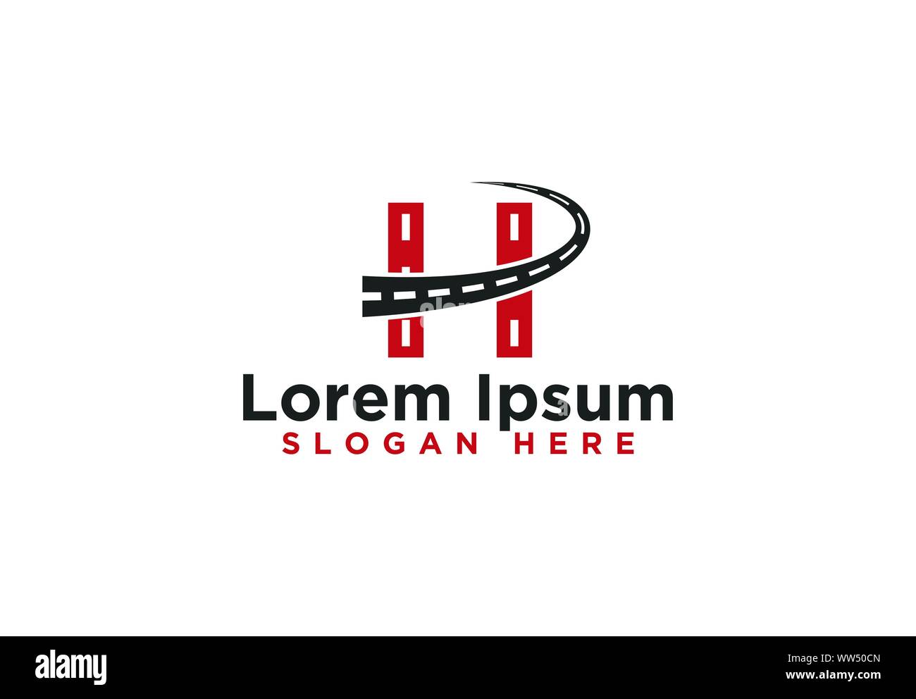 Letter H, Abstract Road Logo Designs, Vector Illustration Stock Vector ...