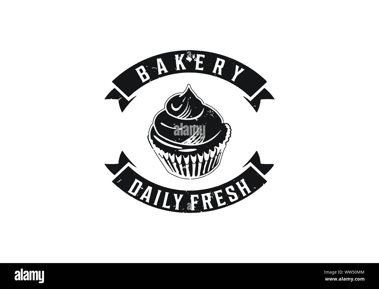 Cupcake/ Wheat/ Grain/ Agriculture, Rustic Vintage Retro Bakery logo ...