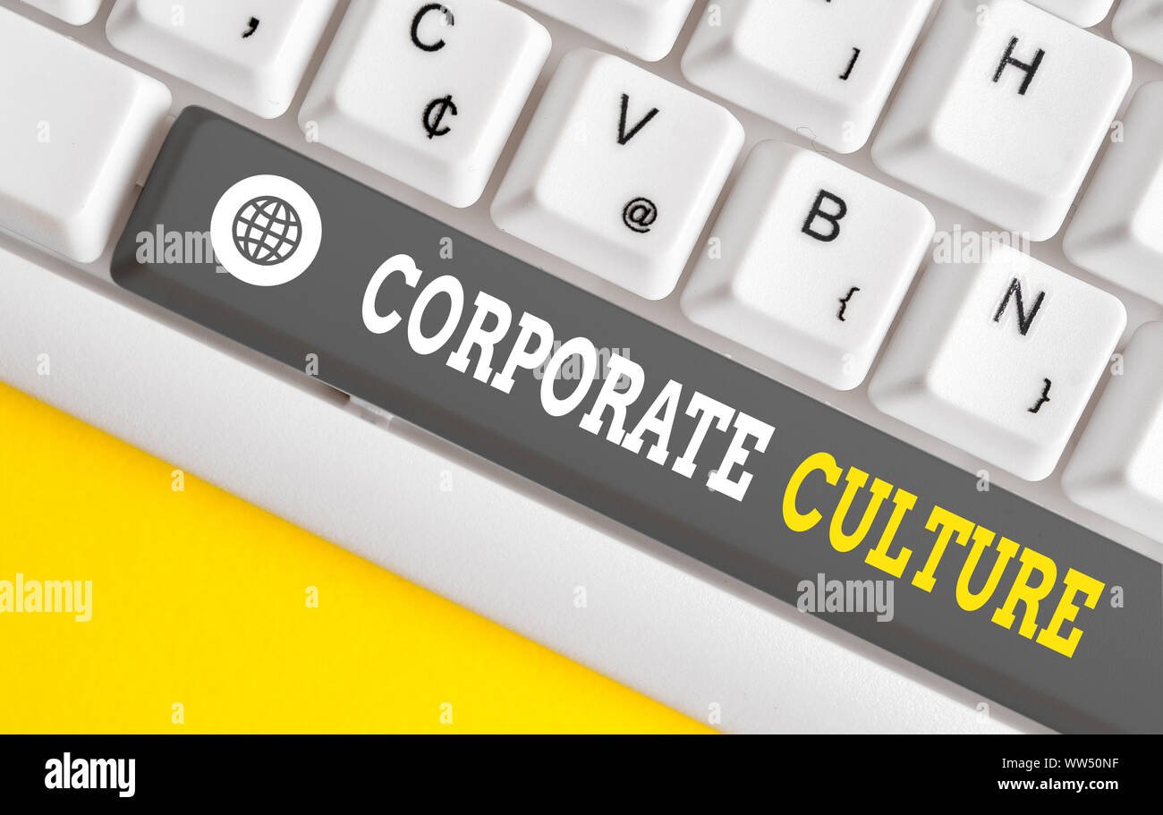Writing note showing Corporate Culture. Business concept for pervasive ...