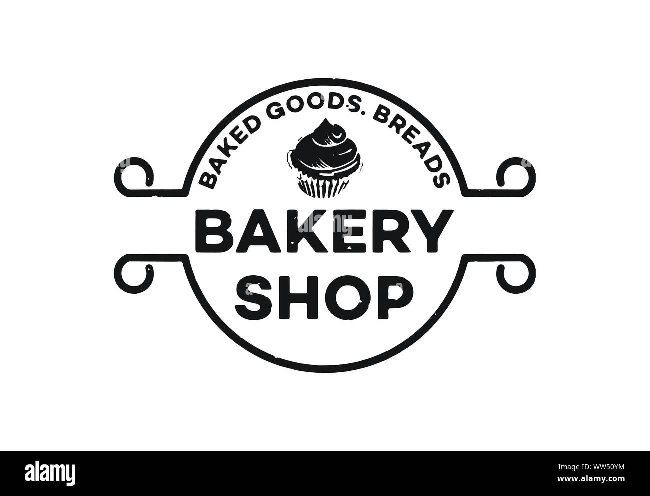 Vintage Bakery Logo Design, Vector Illustration Stock Vector Image ...