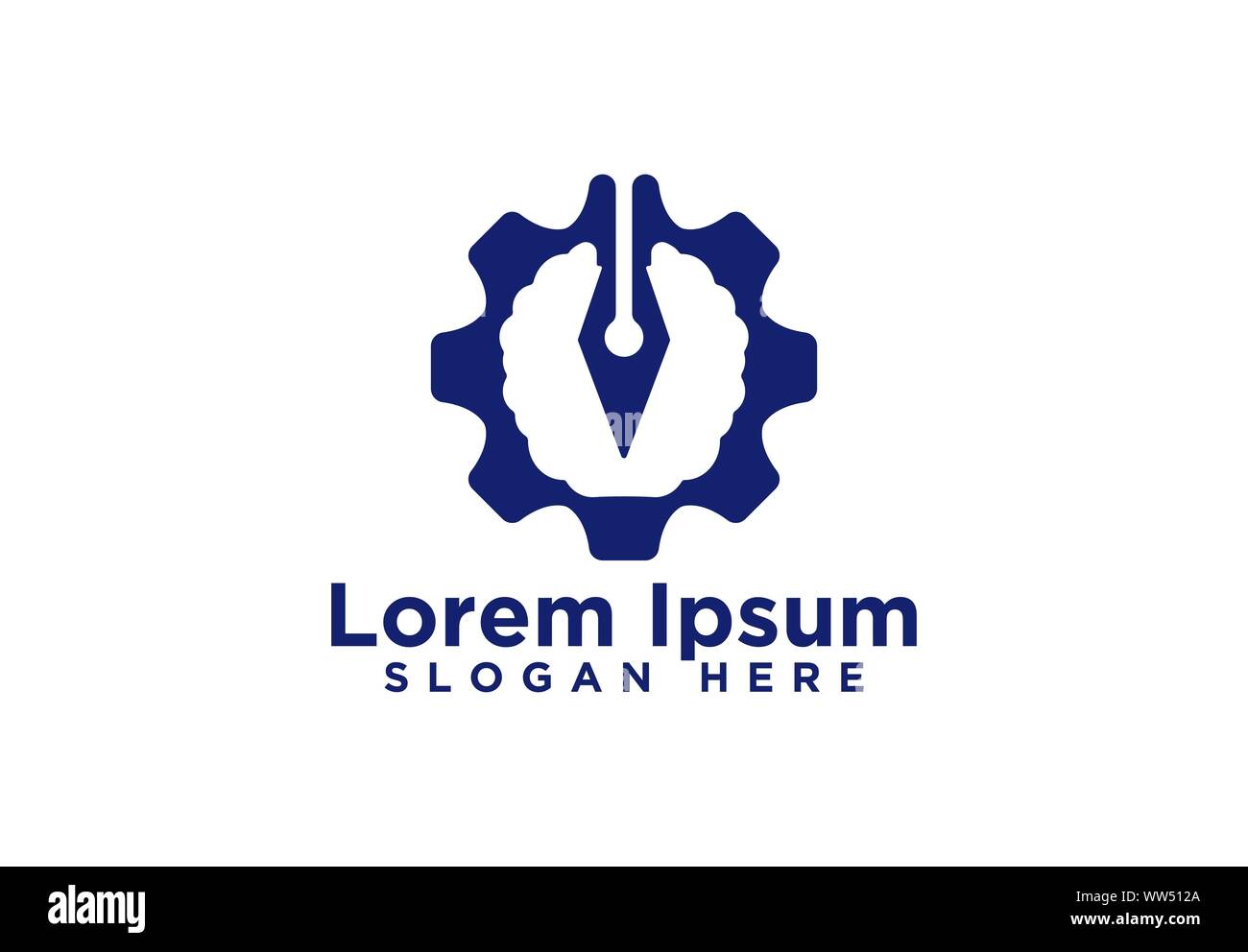 Gear, Pen Logo Designs, Vector Illustration Stock Vector Image & Art ...