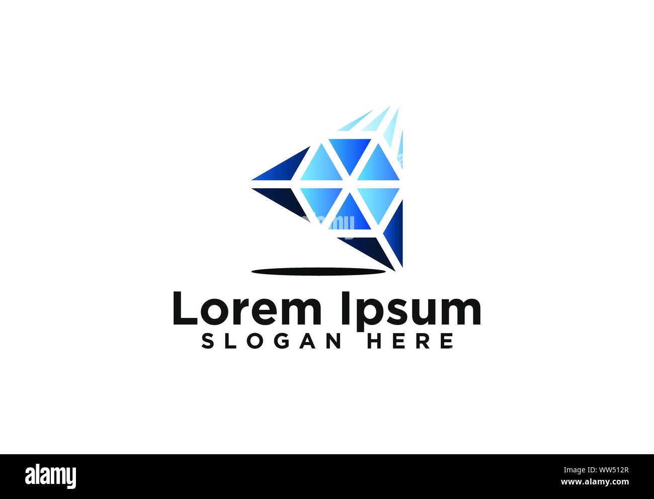 Blue Rectangle Logo Designs Vector Illustration Stock Vector Image ...